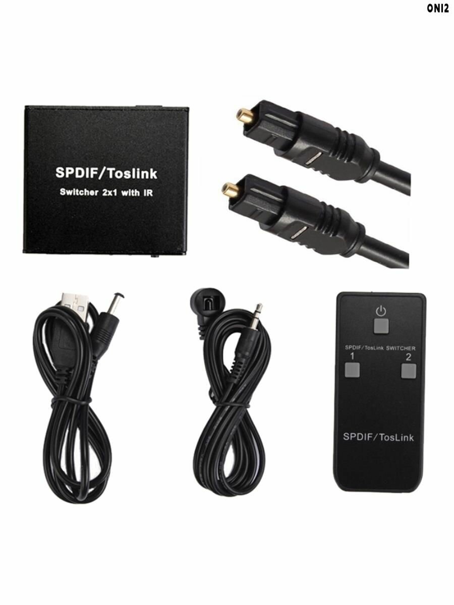 SPDIF/TOSLINK Оптический Аудиокабель Переключатель 2 В 1 Выход Сплиттер С Дистанционным Управлением 2x1-ROMIKY
