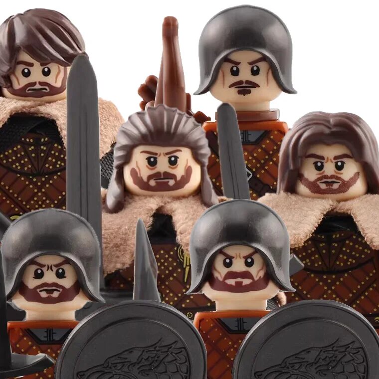 MOC Средневековые солдаты, коричневый, черный