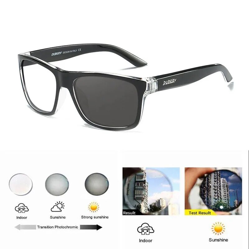 KSVEREN Очки фотохромные для близорукости -1.50, Black Clear