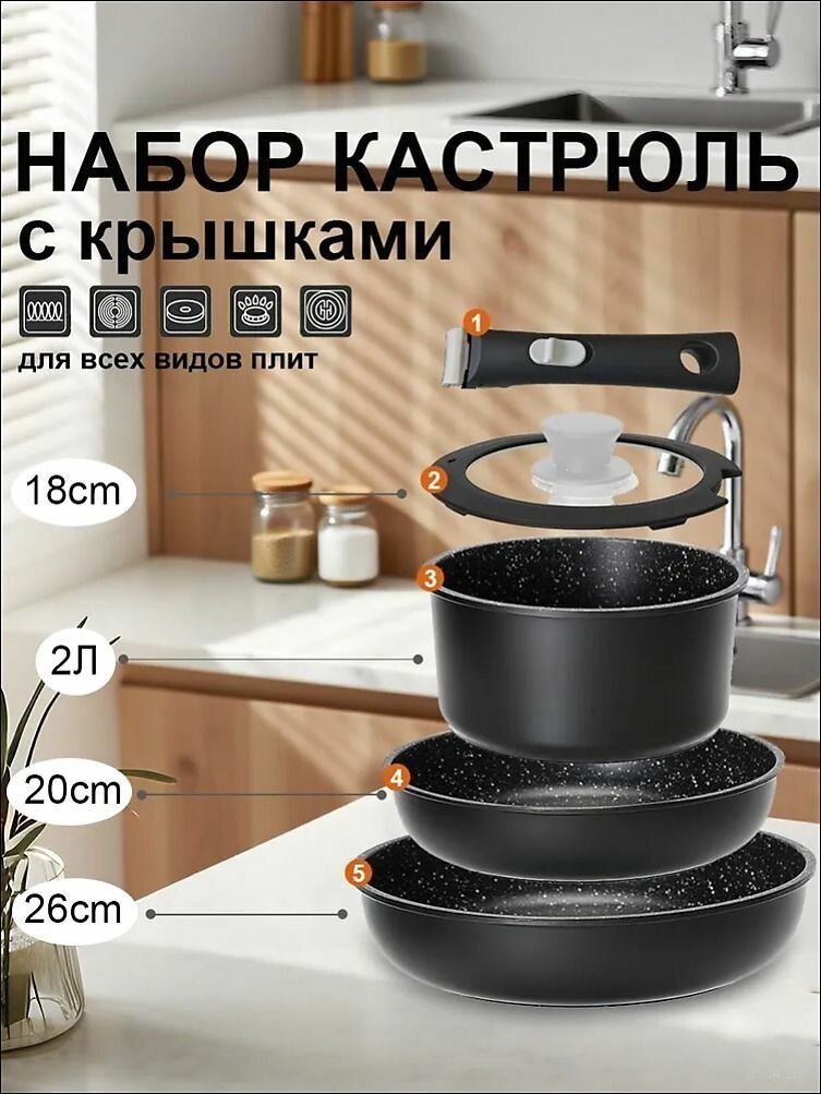 Набор посуды для приготовления, 5 предм.