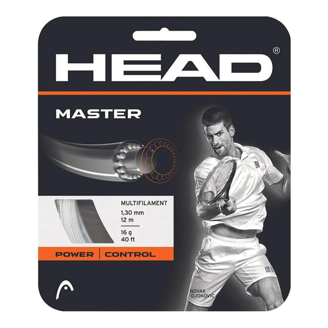 Струна для тенниса HEAD 12m Master нарезка из бобины White, 1.30