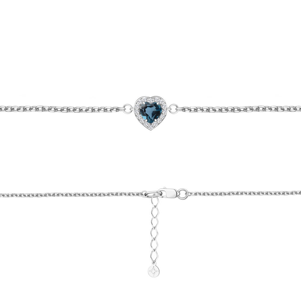 Браслет, серебро, 925 проба, фианит