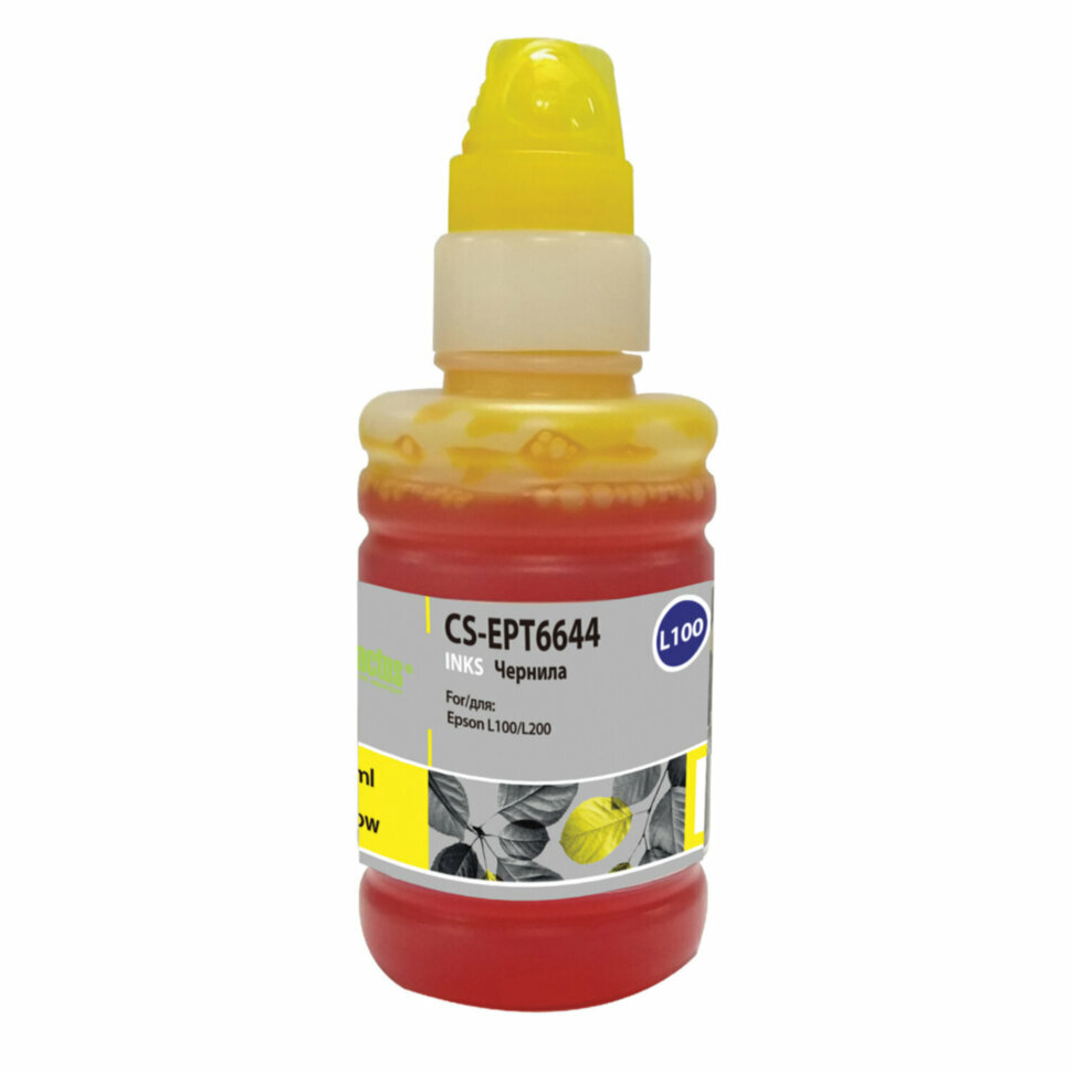 Чернила CACTUS (CS-EPT6644) для СНПЧ EPSON L100/L110/L200/L210/L300, желтые, 0,1 л, 361918