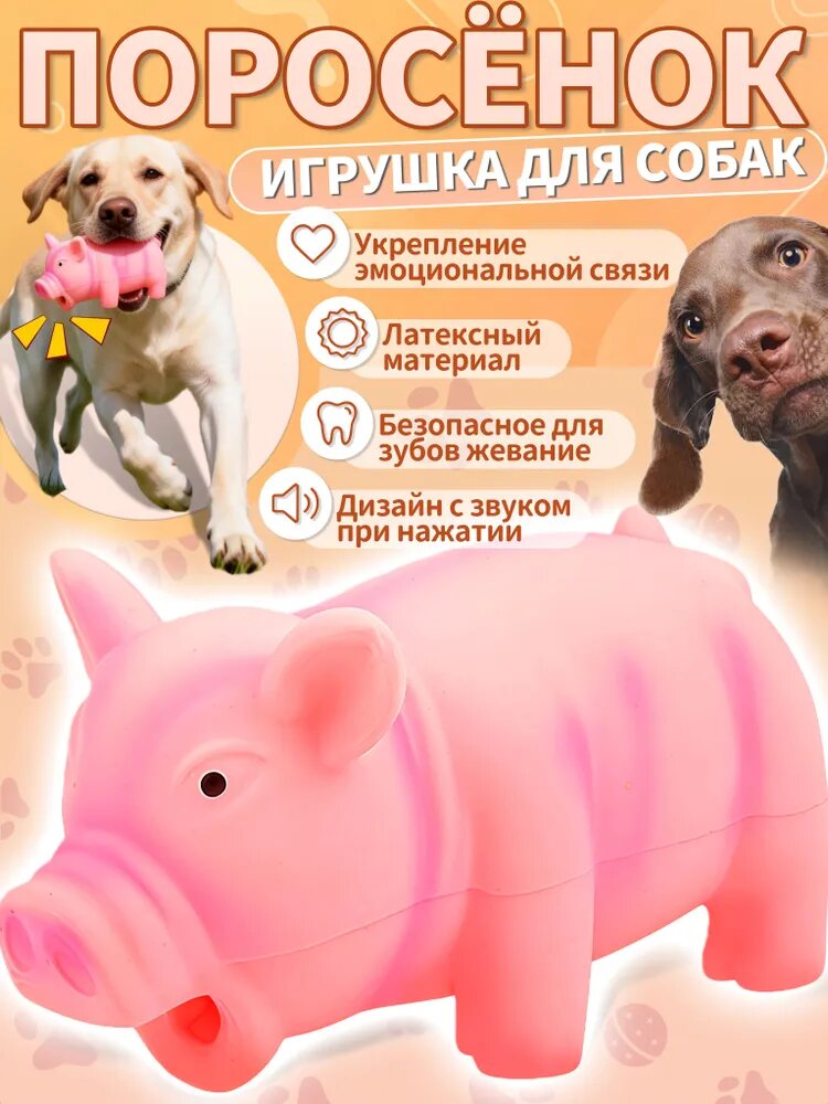 Игрушки для собак мелких пород, игрушка для собак, свинья хрюкающая, латекс, пищит при нажатии, для жевания