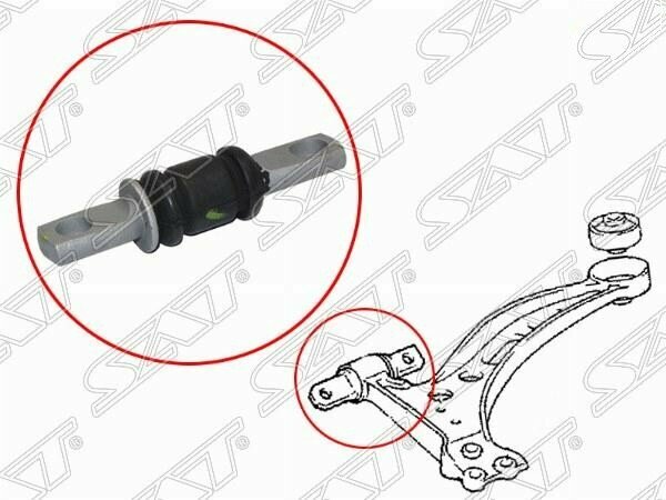 Сайлентблок SAT ST-48654-33040 рычага Toyota Camry XV10, XV20, XV30 91-06, Harrier 97-03