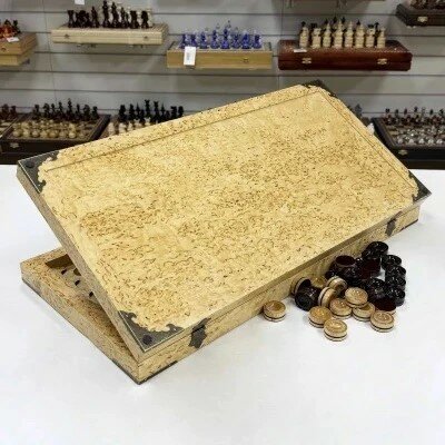 Нарды из карельской березы эксклюзивные светлые большие подарочные