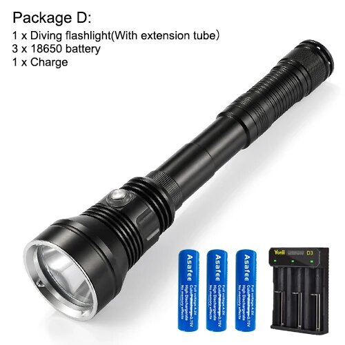 Asafee A33 6000LM P70.2 подводный фонарик для дайвинга, мощный профессиональный фонарик, водонепроницаемый светодиодный светильник для дайвинга, подводная охота, дайверская лампа