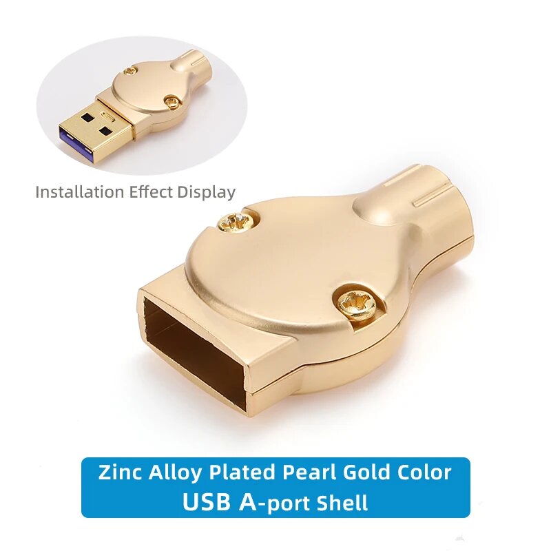 Кабель для зарядки данных, амортизирующая петля, медный корпус 1PCS, Shell for USB Gold
