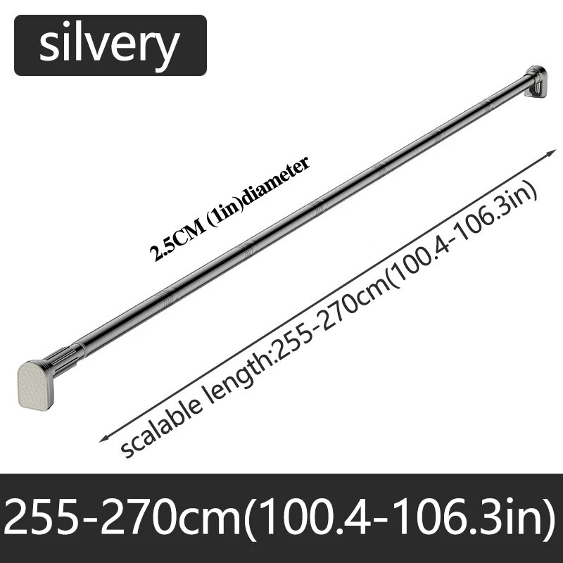 Телескопическая штанга для душа, 255-270см, silvery