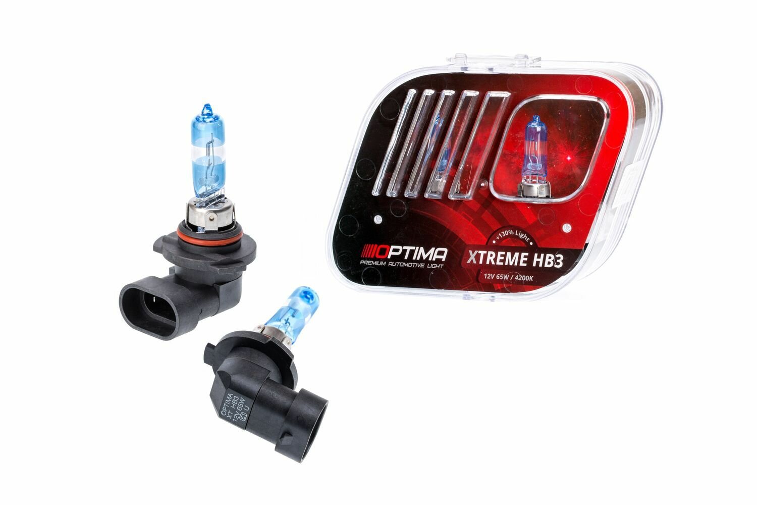 Галогенные лампы Optima Xtreme HB3 +130% light 4200K, 12V, 65W, комплект - 2 лампы