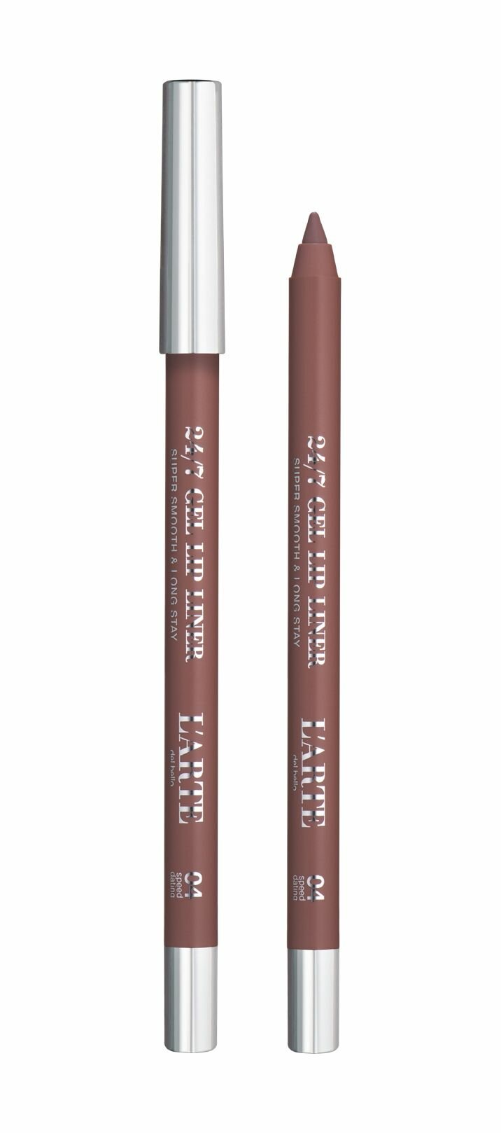 L'ARTE DEL BELLO Карандаш гелевый для губ 24/7 Gel Lip Liner устойчивый, 1,1 г, 04 speed dating