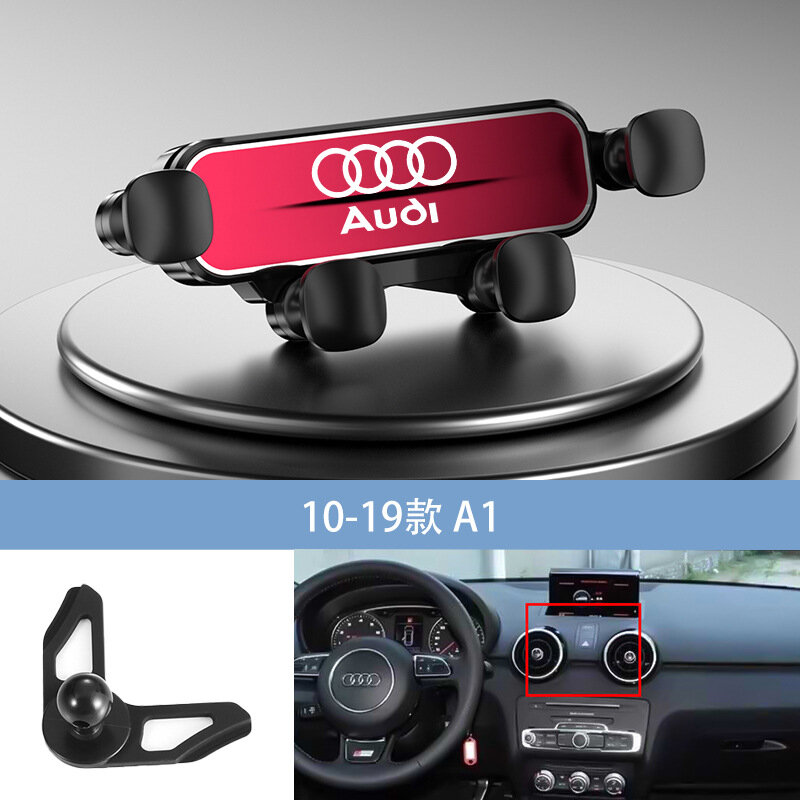 Красный гравитационный держатель для телефона для Audi A1 2010-2019, автомобильный крепеж с поддержкой навигации