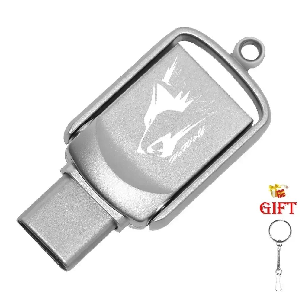 Флешка USB Type-C 128ГБ Wolf logo
