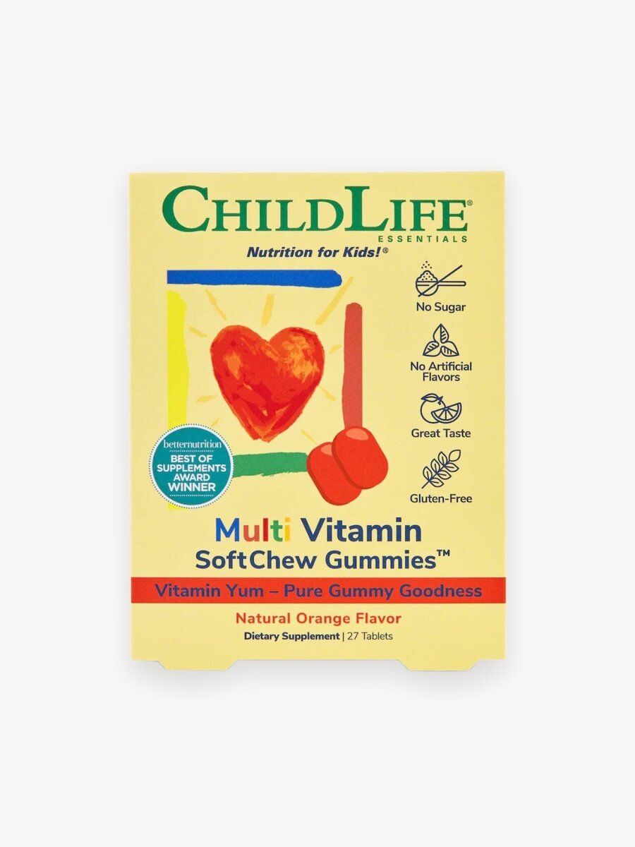 ChildLife Essentials, Мультивитамины для детей вкус апельсин 27 таблеток
