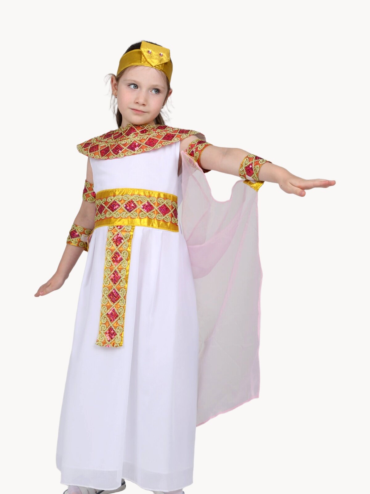 Карнавальный костюм Новогодний Trend "Клеопатра", для девочек, размер 110, белый