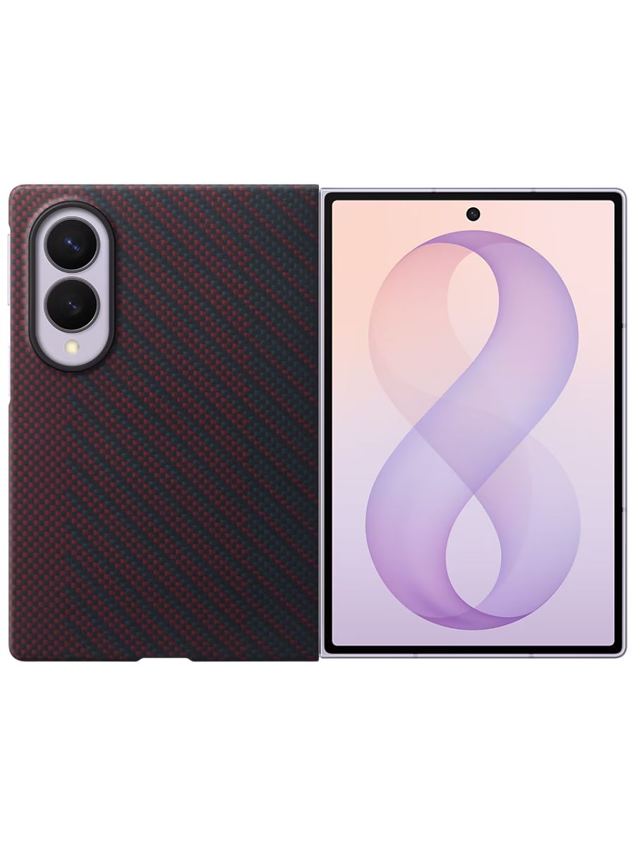 Карбоновый чехол с магнитным креплением Samsung Galaxy Z Fold8, тёмно-бордовый, EF-KF971SREGRU