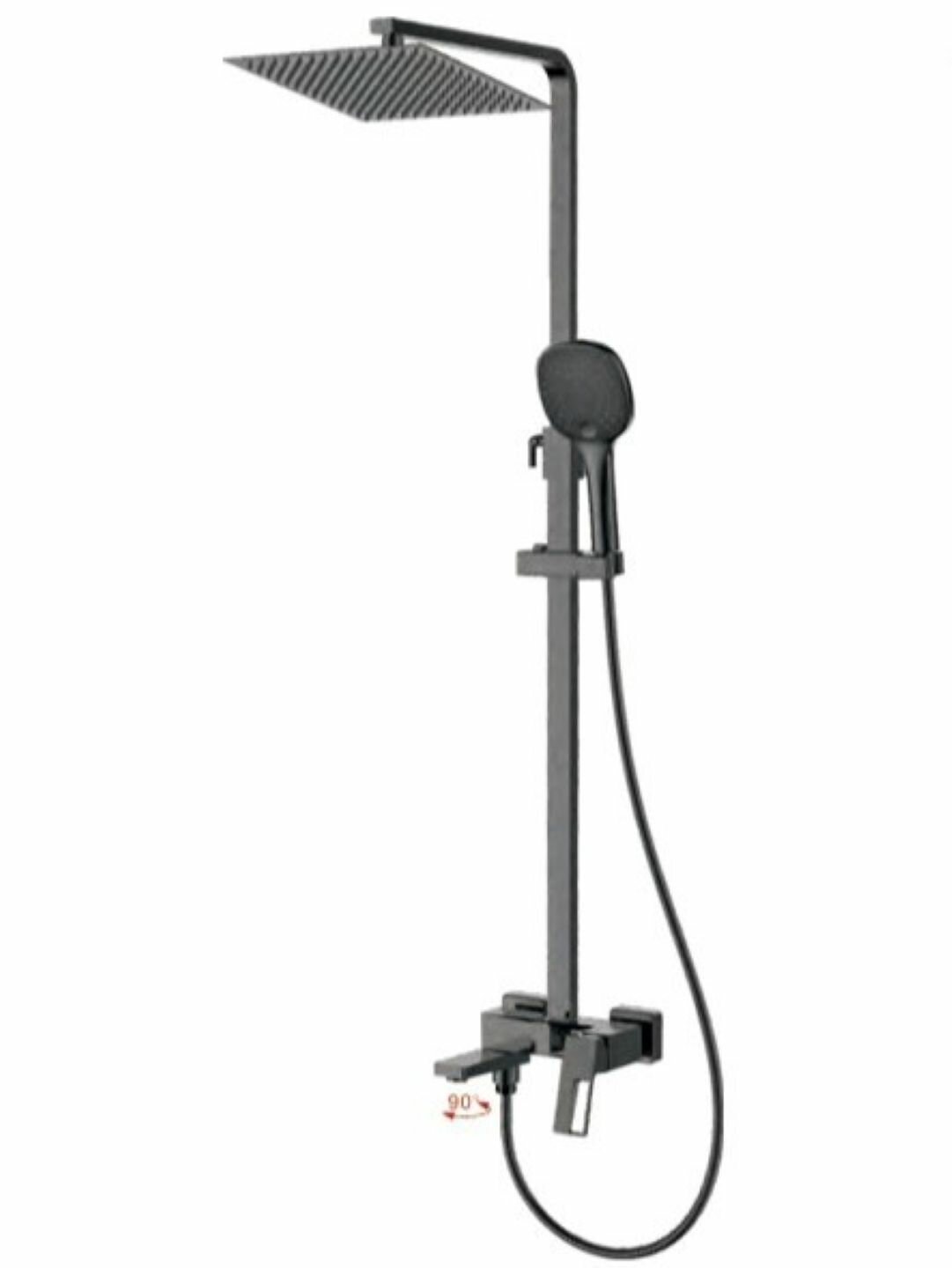 Душевая система со смесителем и тропическим душем (встроенный в излив переключатель) Ledeme L2492D