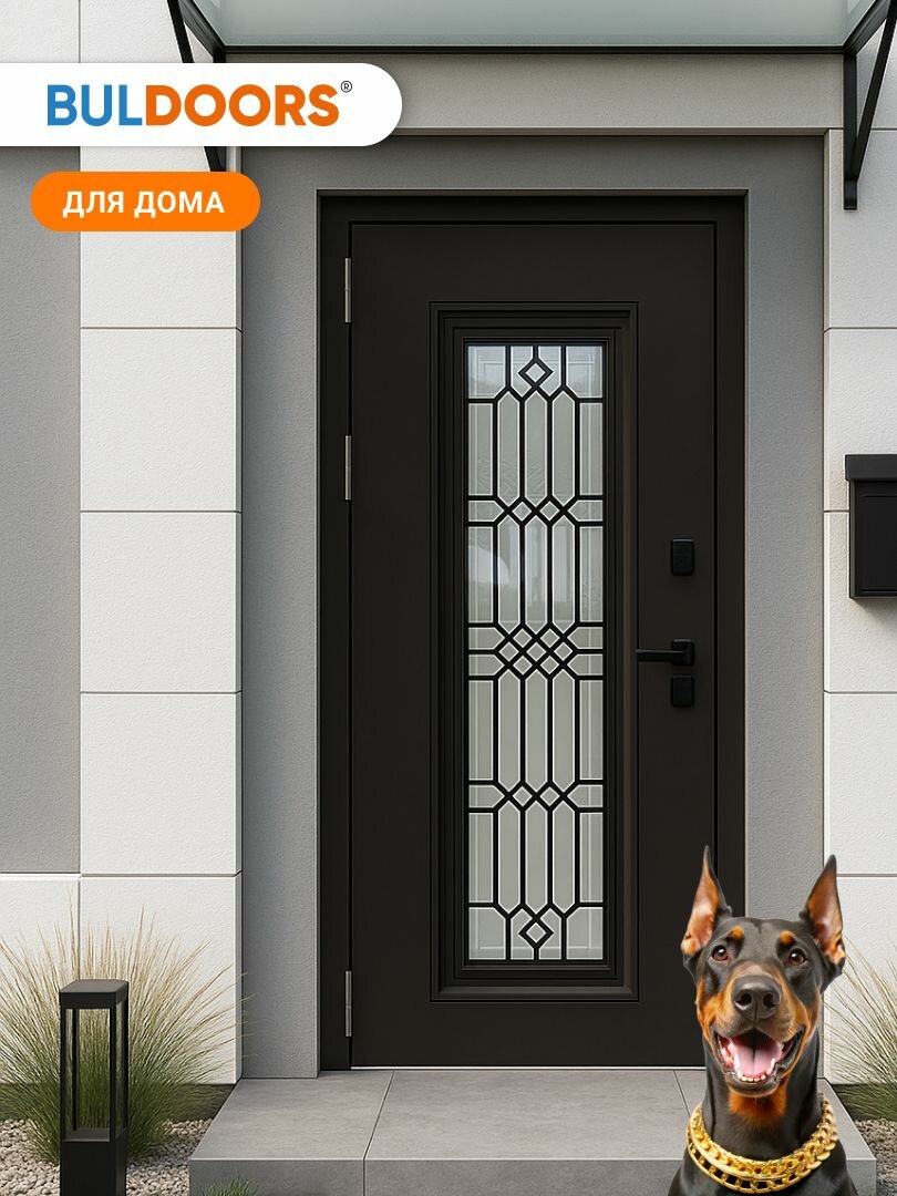 Дверь входная металлическая для дома с терморазрывом BULDOORS TERMO Premium 4 (960 2050 L муар меландж махагон / велютто бьянко)