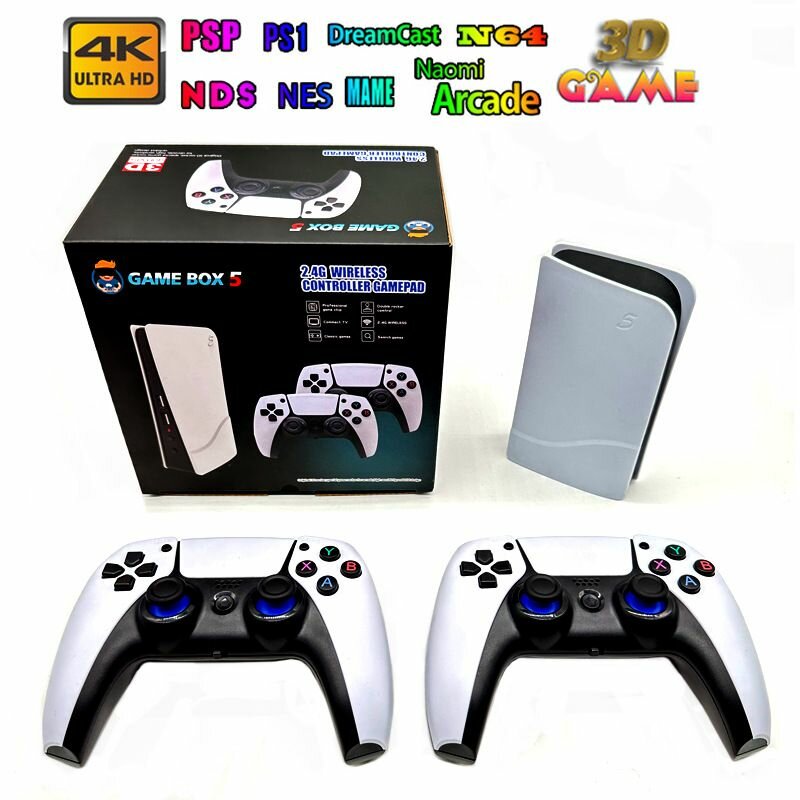 P5 PLUS Wireless 2.4G HD Arcade PSP Home 4K TV Мини игровая консоль Игровая консоль PS5