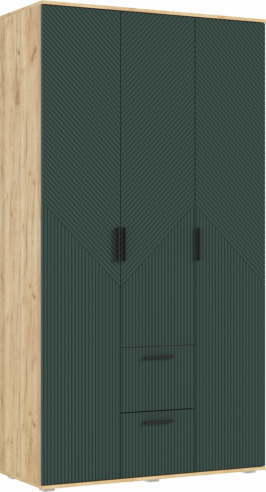 Шкаф Сильвия 3-ств. 1200х2236х510 (Браш Мени Грин, Дуб Крафт) МИФ