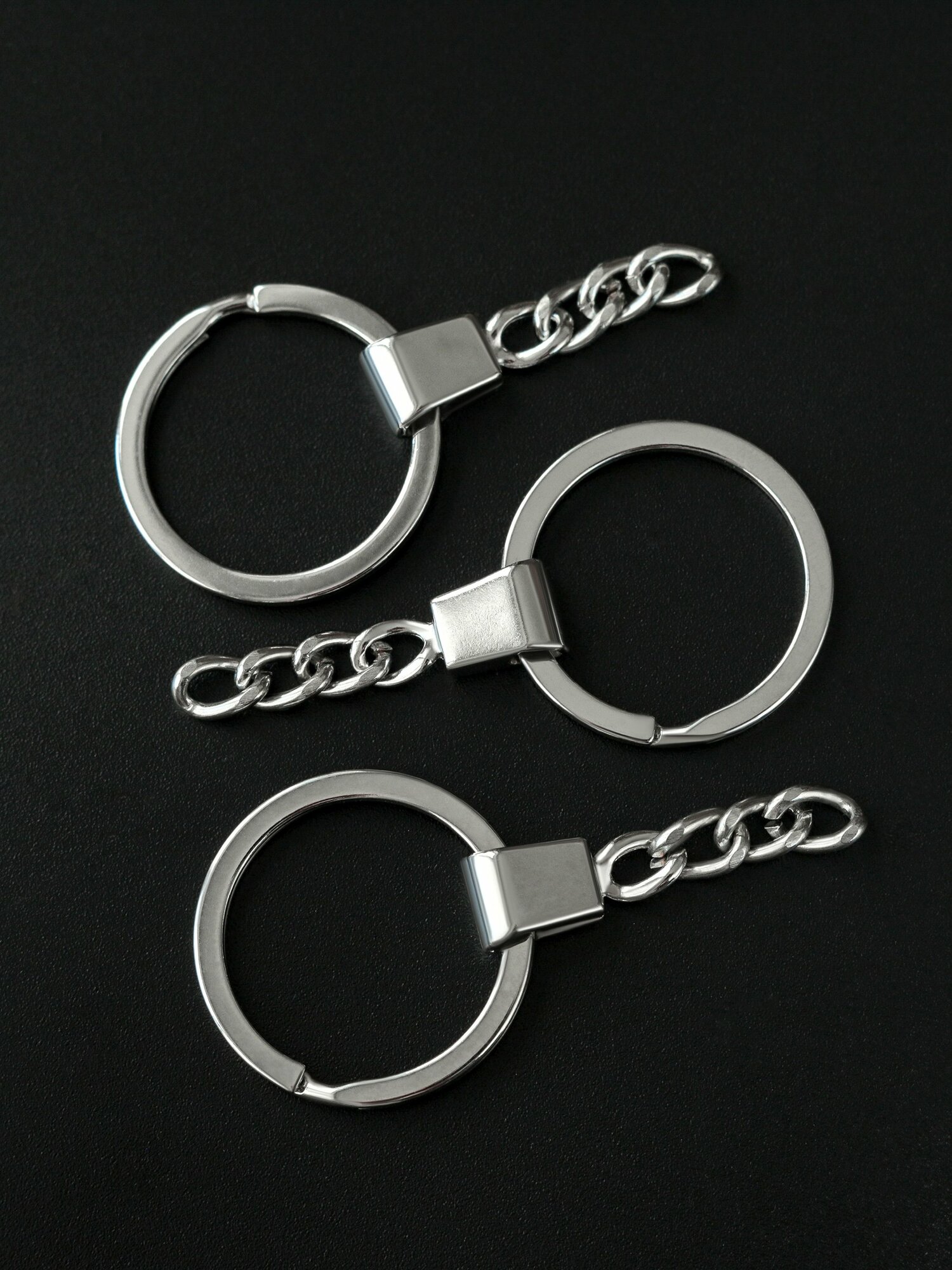 Кольцо для брелоков и ключей 8 шт, сталь, цвет платина, 62 мм