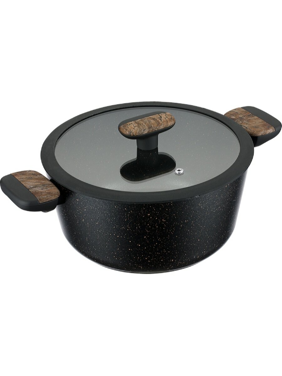 Кастрюля с крышкой алюминеевая 4,3 л, посуда для кухни металлическая для индукции