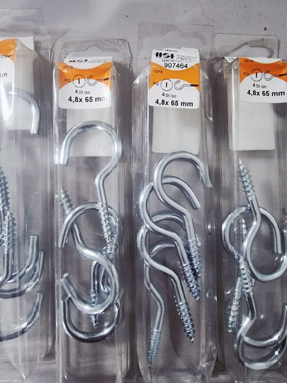 Шуруп крюк крепежный полукольцо 4,8*65 (1уп-4 шт*5упк) HSI, Германия