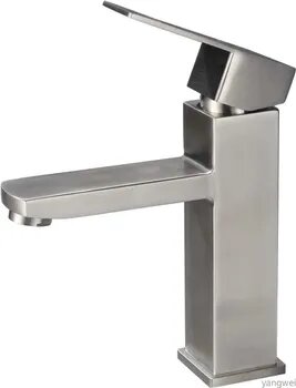 Смеситель для раковины ванной комнаты из нержавеющей стали с матовым никелем, современный смеситель для умывальника с одной ручкой