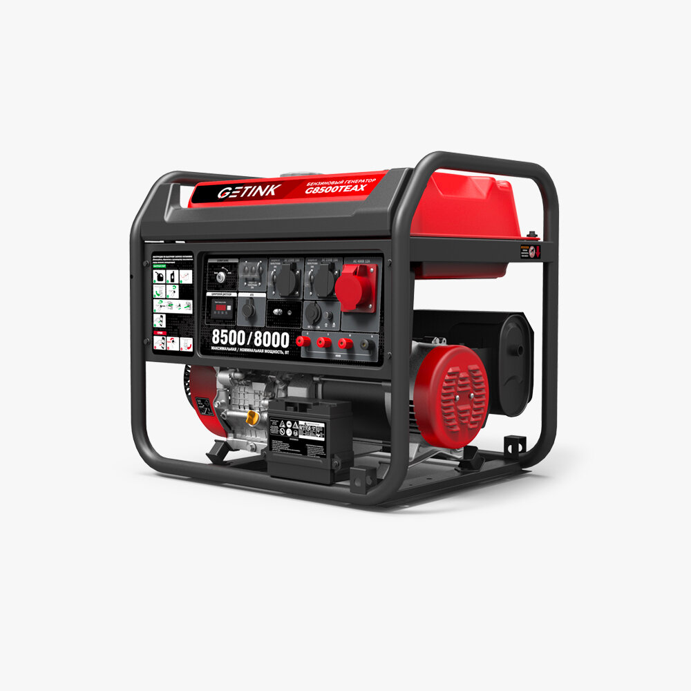 Бензиновый генератор SUNREKA G8500TEAX, 8.5 кВт, 11.5 А, 40 л, электростартер