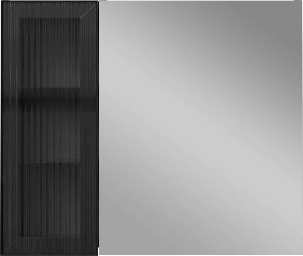 Зеркало-шкаф STWORKI Готланд 80 со светодиодной подсветкой, 78 см, серое, лофт, зеркало настенное в ванную