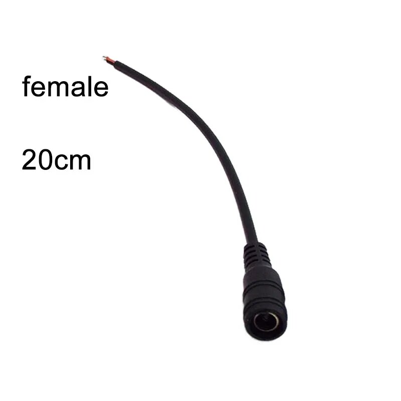 Кабель питания постоянного тока 12В 5,5x2,1 мм 5pcs, DC female 20cm