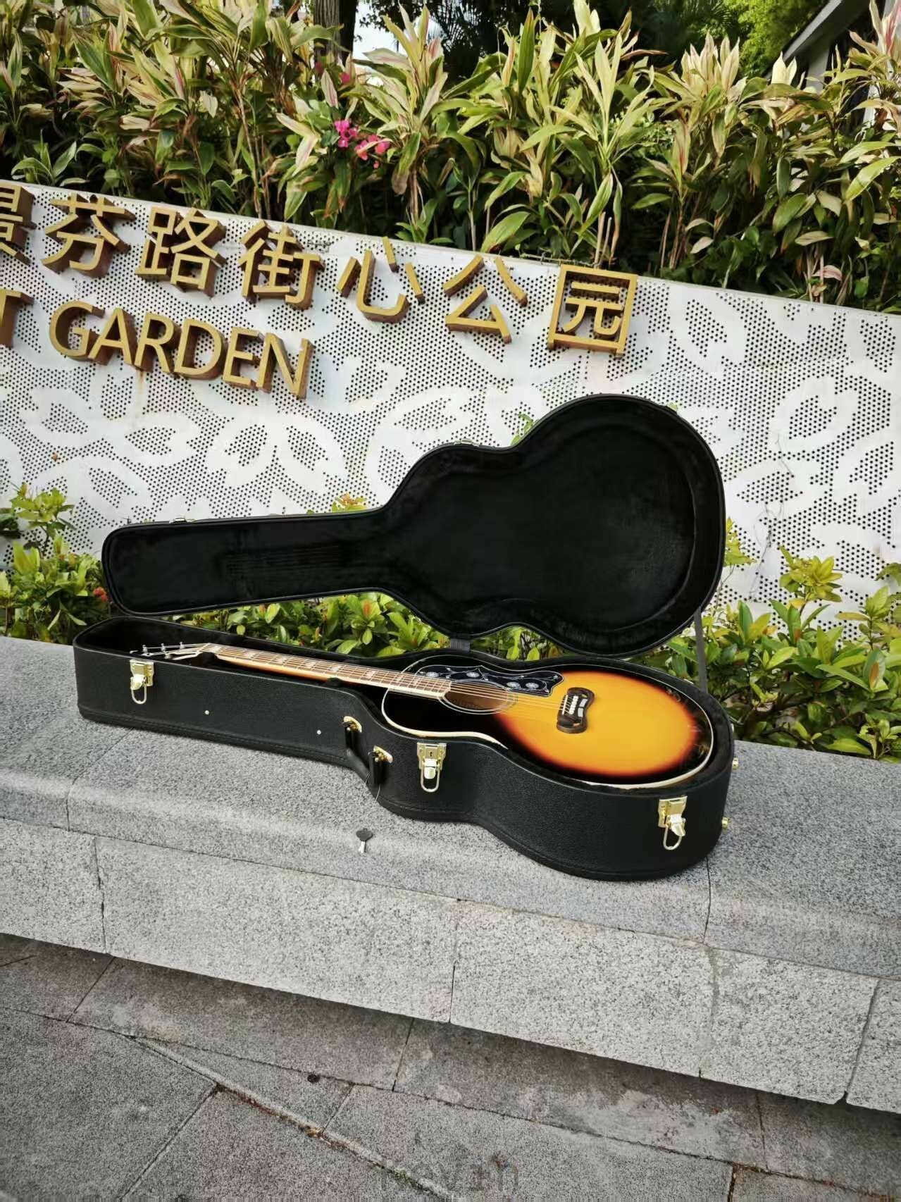 Акустическая гитара gibson sj200 6-струнная, корпус Красное дерево 42"+Содержит кожаный футляр для гитары