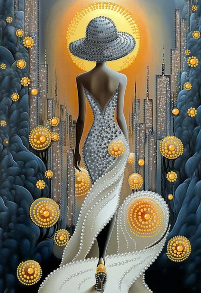 Канва с рисунком Larkes #К3712 Абстракция 3, Вышивка бисером, 26 х 38 см (Бисер в комплект не входит.)