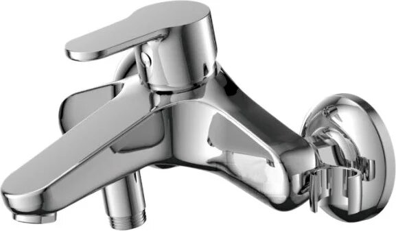 Смеситель для ванны с душем D&K Rhein Marx DA1393201 с душевым гарнитуром, настенный, однорычажный, хром, глянцевый, латунный, с керамическим картриджем