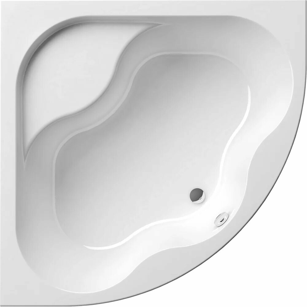 Акриловая ванна Ravak Gentiana CF01000000 без опоры 140x140, угловая, пристенная, встраиваемая, белая, глянцевая, четверть круга