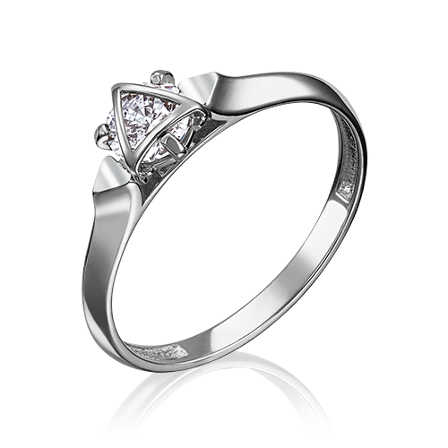 Кольцо PLATINA, белое золото, 585 проба, фианит
