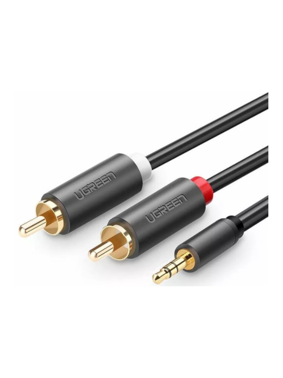 Кабель акустический UGREEN AV102 10772_ 3.5mm Male to 2RCA Male, 1м, серый