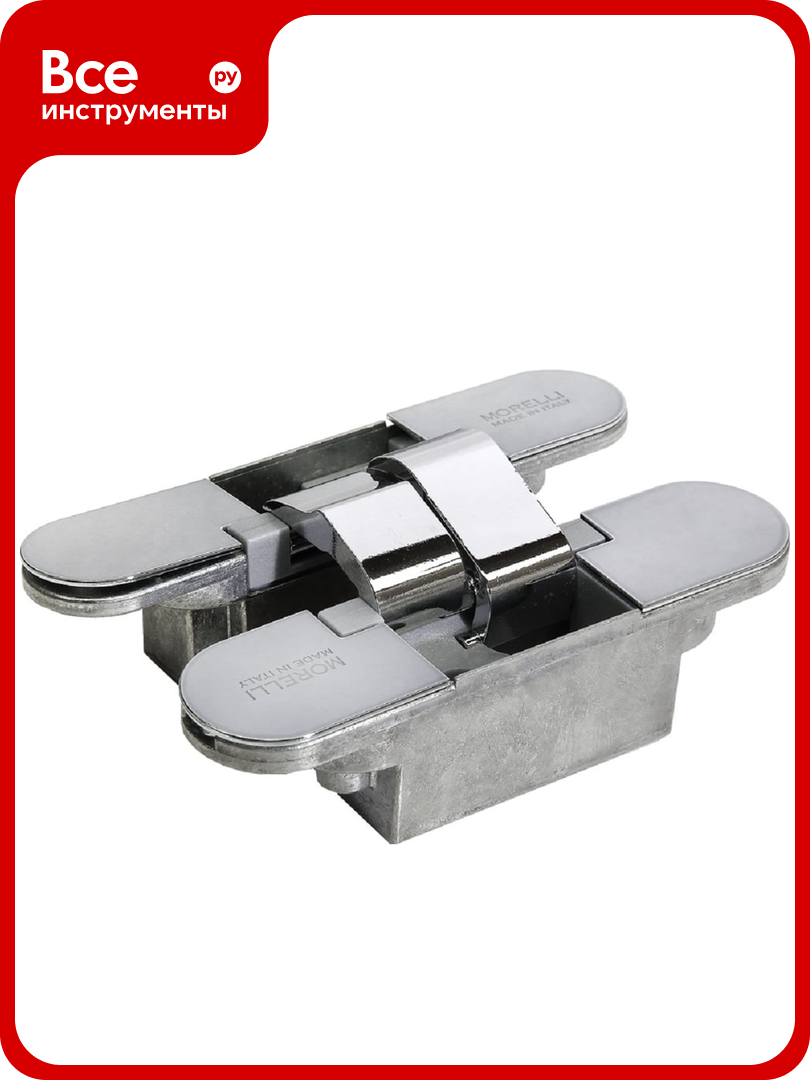 Скрытая дверная петля для компланарных дверей MORELLI HH-3 PC цвет-хром с 3D-регулировкой вес полотна до 40 кг Морелли 9010008