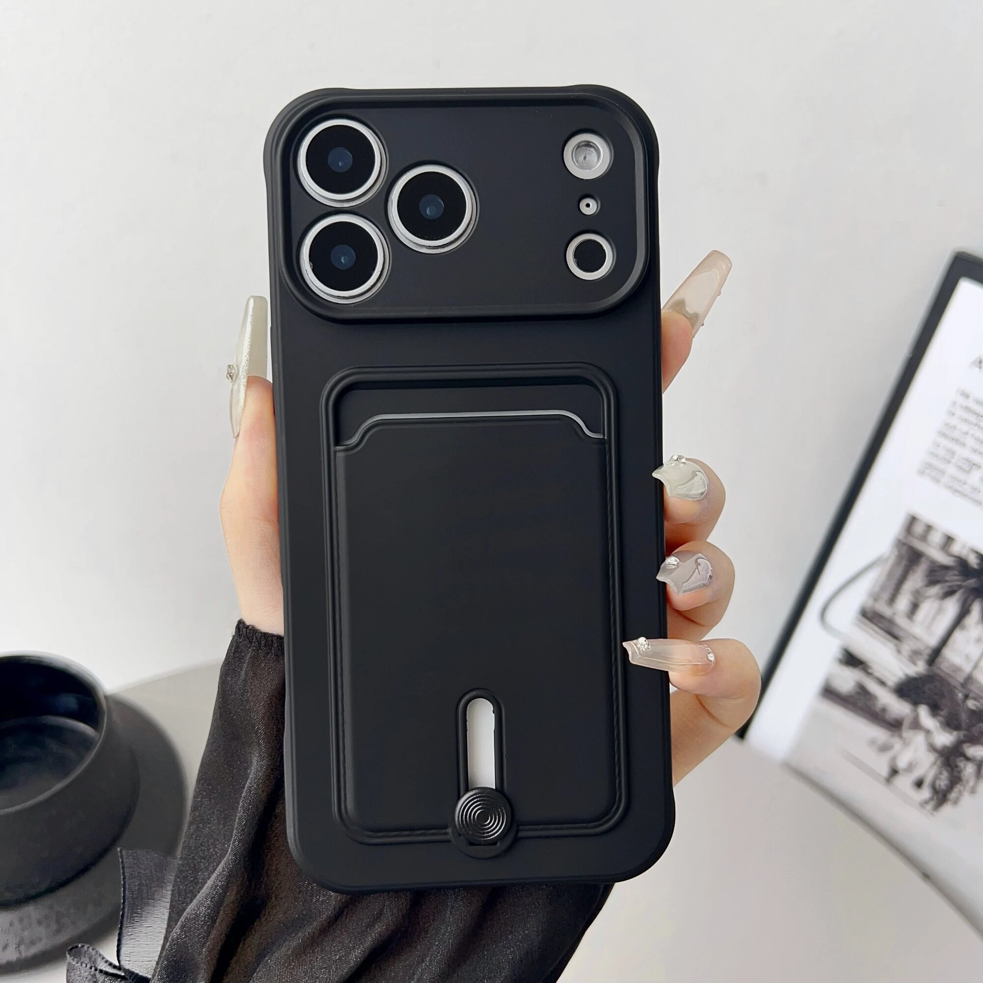 Чехол-бумажник с слотом для карт для iphone 17, 16, 15, 14, 13, 12, 11 pro max air plus mini, мягкий чехол из ТПУ для кредитных карт