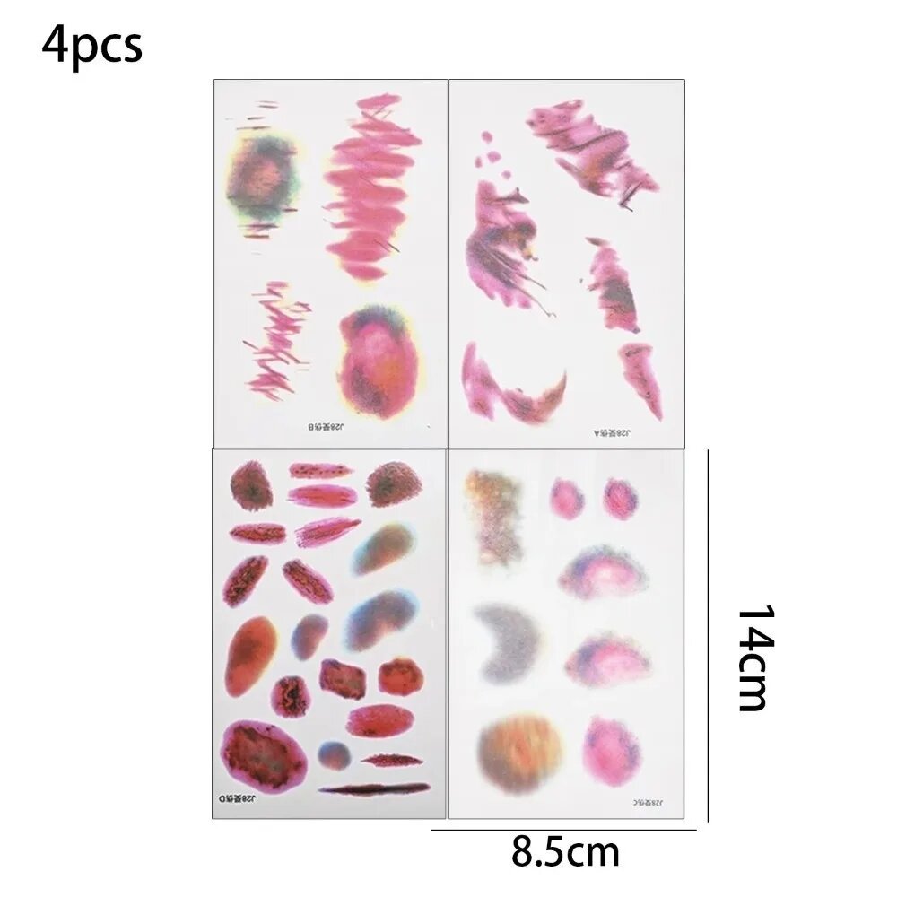 Водонепроницаемые временные татуировки для синяков ран 1/4 шт. 4pcs