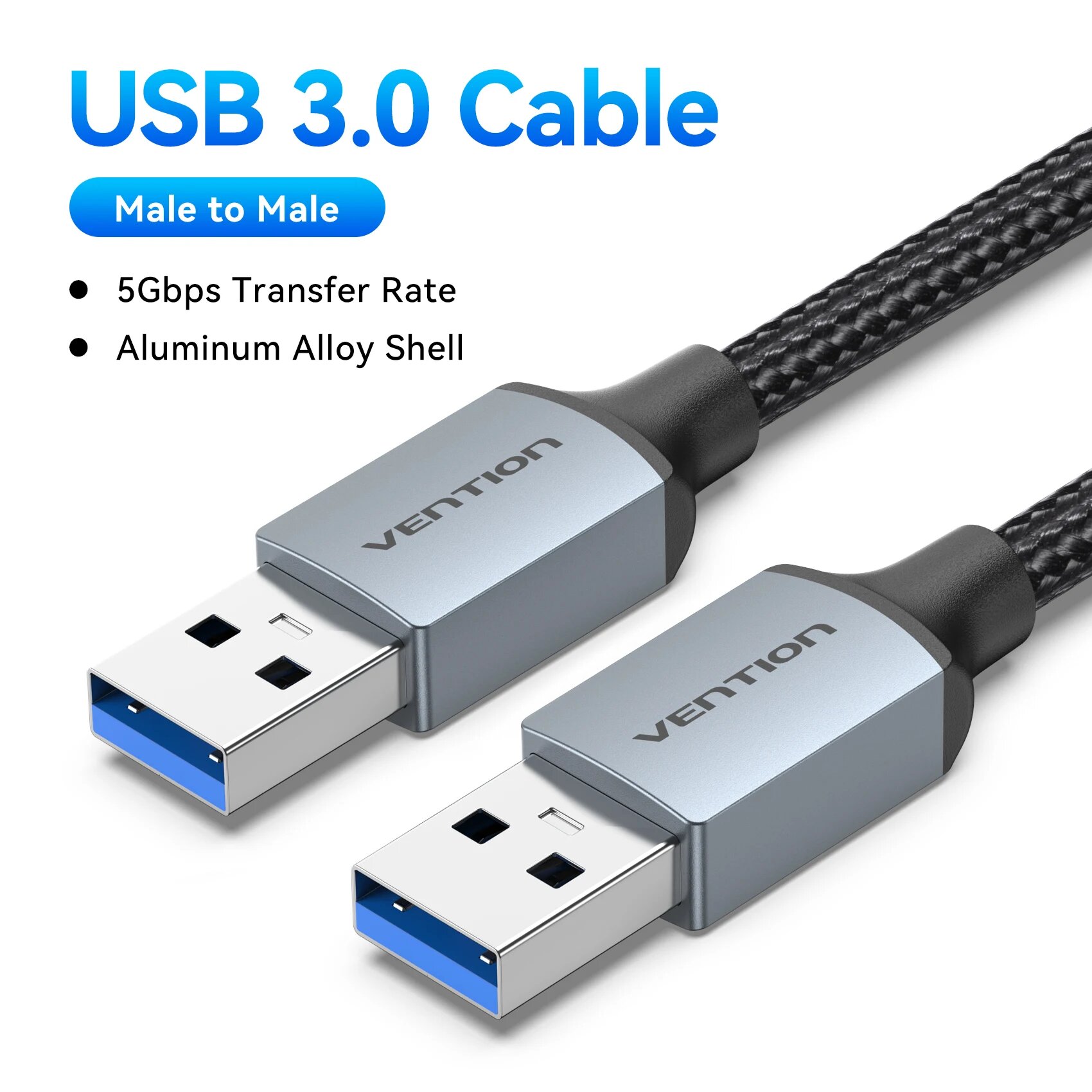 Кабель-удлинитель USB 3.0 Vention 2m, USB 3.0 Alloy Shell