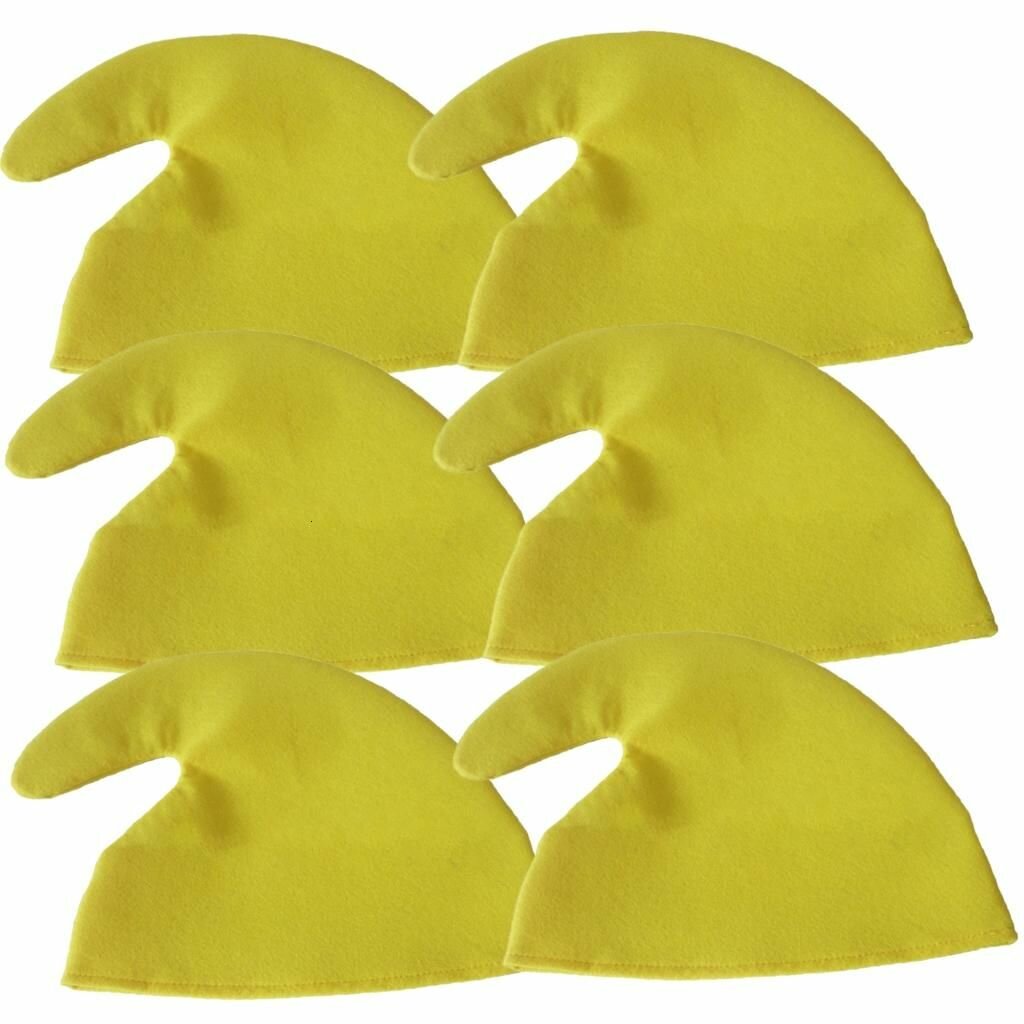 1 комплект из 6 рождественских шляп эльфов-желтый