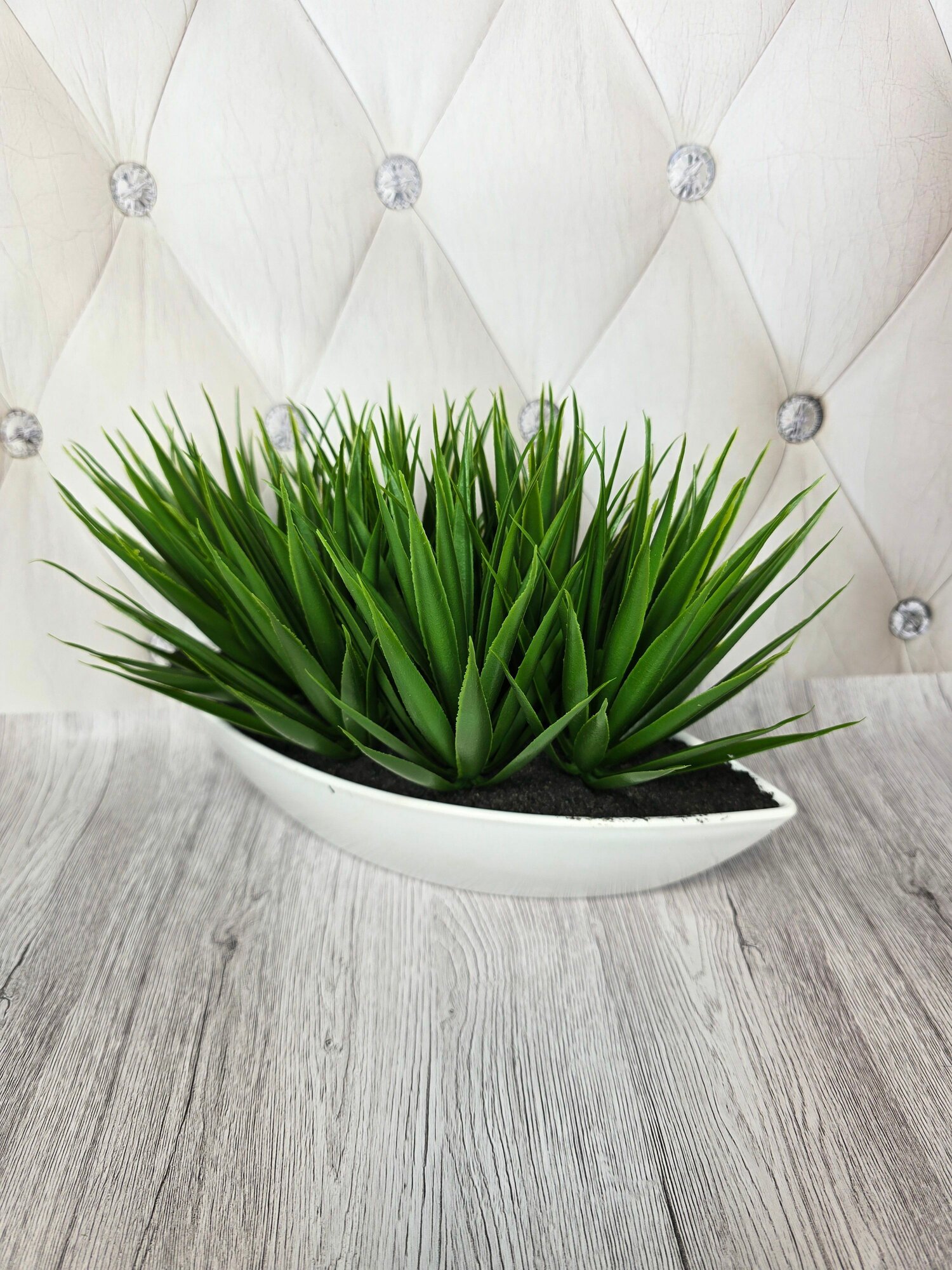 Искусственные растения Holodilova, осока, лиственные, в горшке, для декора, пластик, зеленые, 17 см