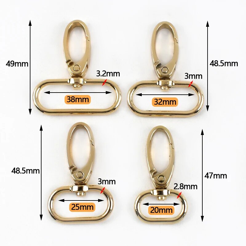 5/10 шт. 20-38 мм ремень для сумки, триггер, металлические пряжки, поворотная застежка-лобстер, воротник, карабин, карабин, брелок, застежка, аксессуары
