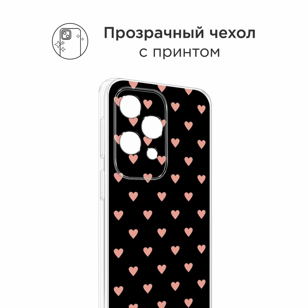 Чехол на Xiaomi Redmi 6A / Сяоми Редми 6А с принтом "Розовые сердечки" — фото 1