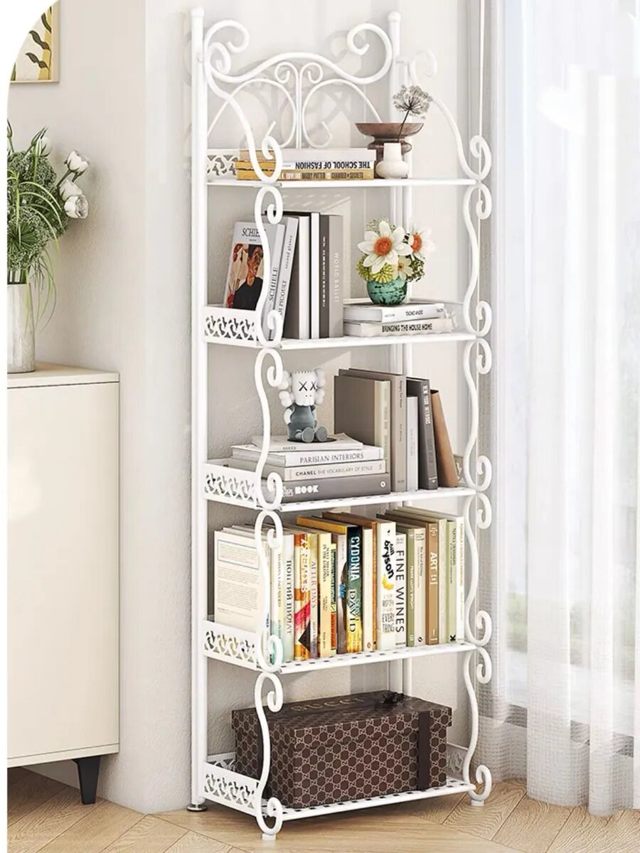 Складная металлическая этажерка для хранения вещей, 5 уровней, для кухни, ванной, кабинета и угла дома