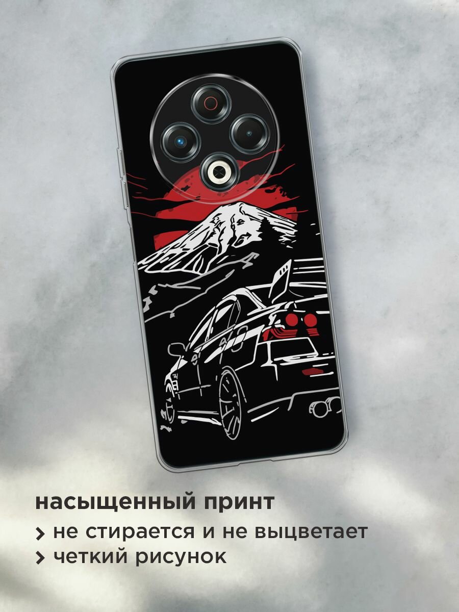 Чехол на Tecno Spark 30 / Текно Спарк 30 с принтом "Машина в горах JDM" — фото 1