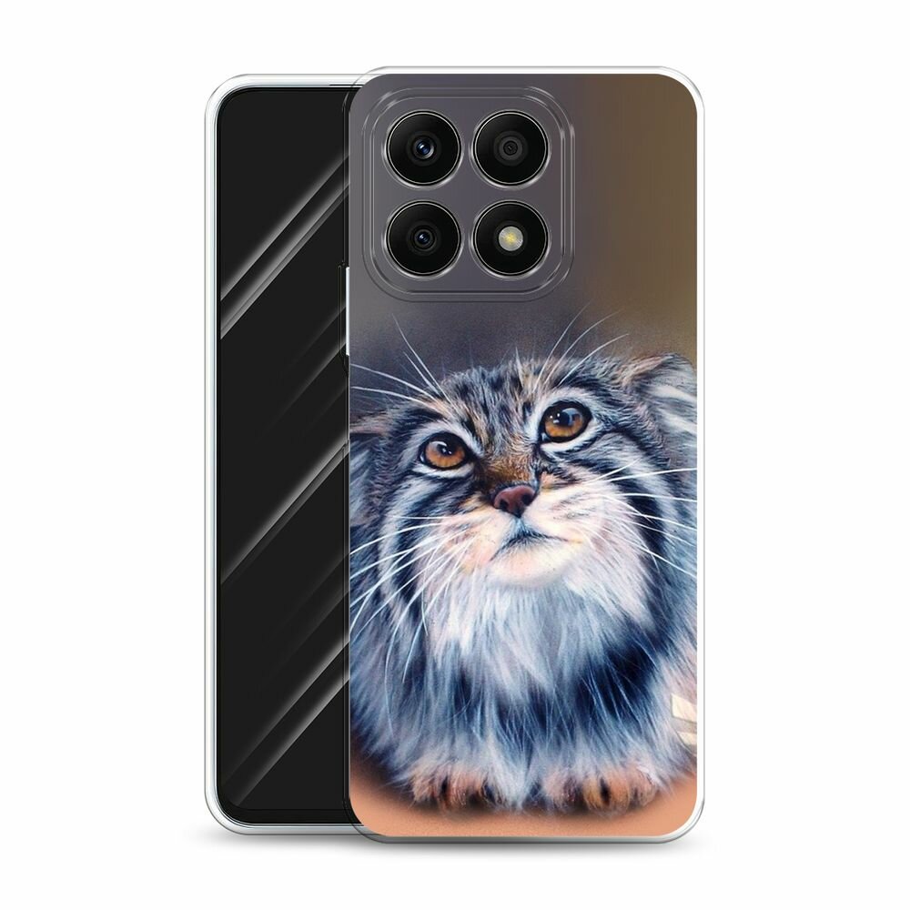 Силиконовый чехол на Honor X8A / Хонор X8A с принтом "Кот манул 2" — фото 1
