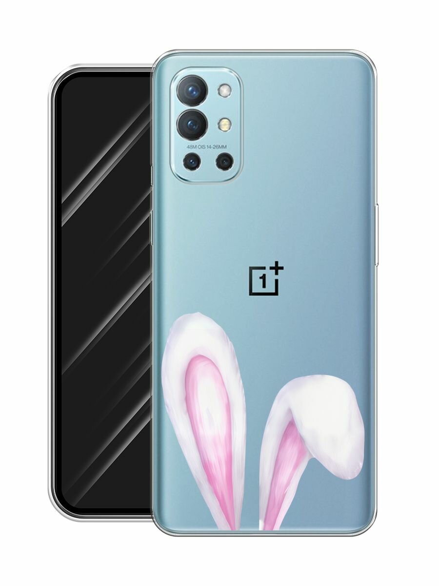 Чехол на OnePlus 9R / ВанПлас 9R с принтом "Кроличьи уши 2", прозрачный — фото 1
