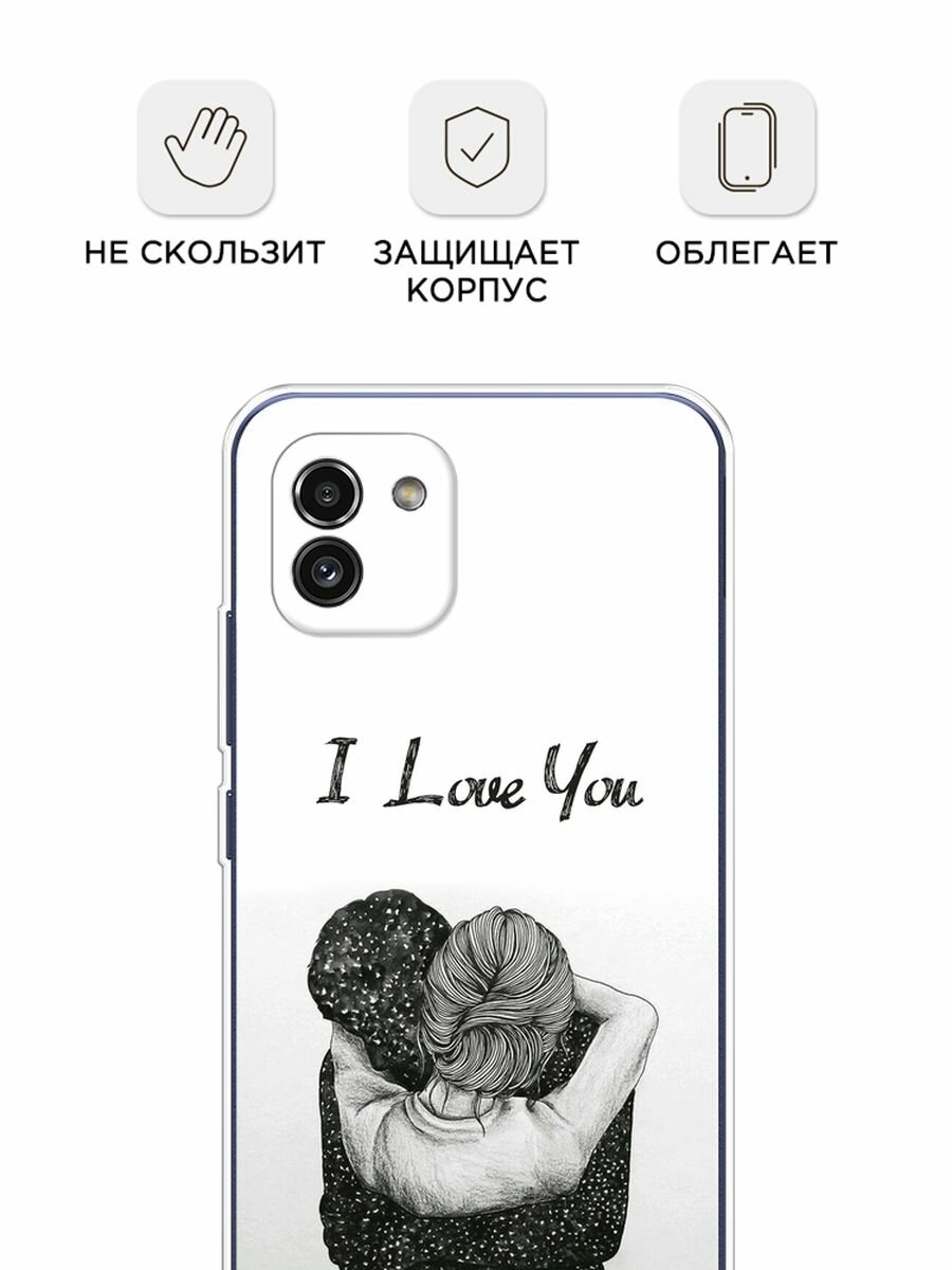Чехол на Samsung Galaxy A03 / Самсунг Галакси А03 с принтом I love you 1 — фото 1